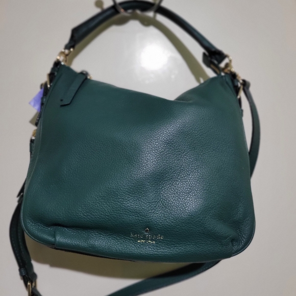 kate spade | Bags | Kate Spade Vivian Hobo Bag Green Pebble Leather ...